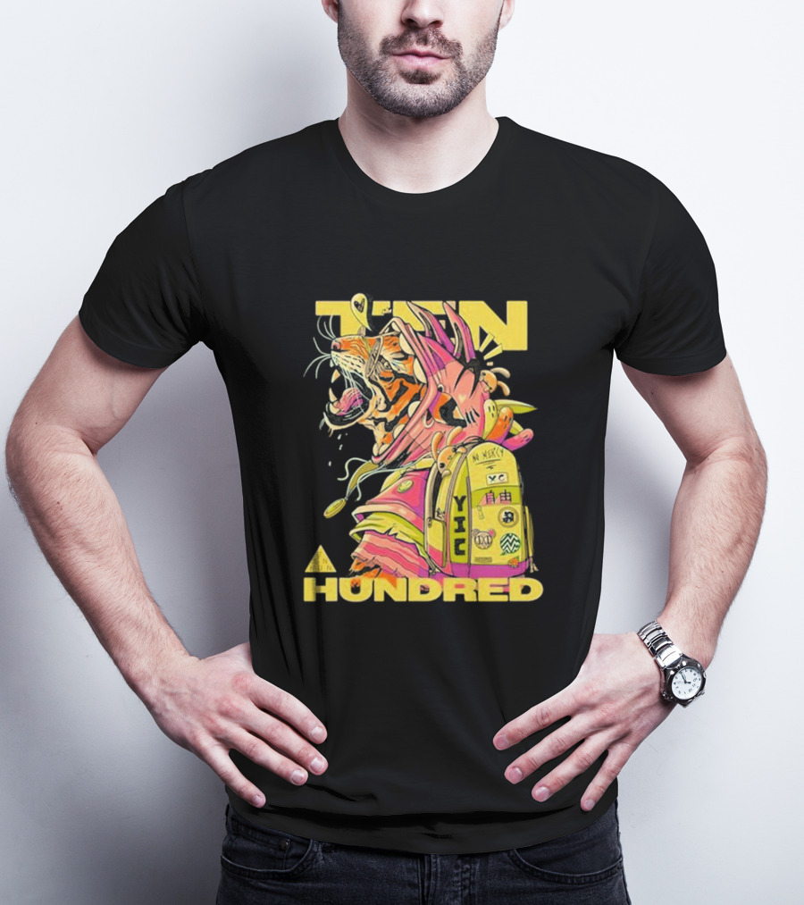 TENHUNDRED Tiger Backpack Wear Your Mask HUNDRED T-Shirt