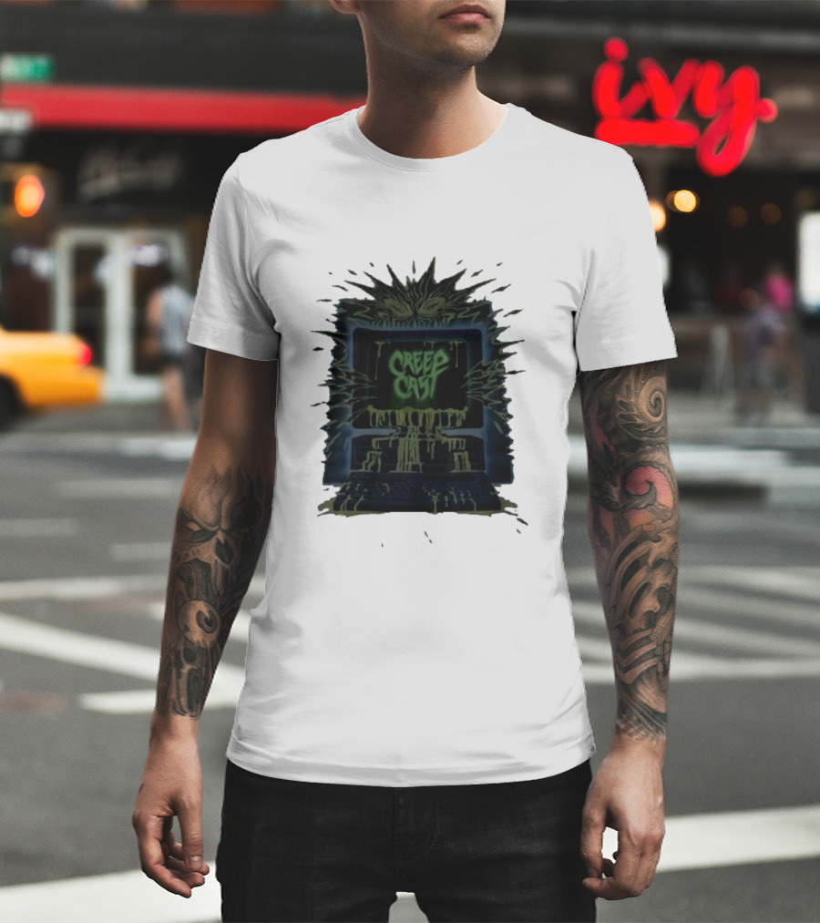 Creep Cast Horror Computer Monster Who Up Creepin T-Shirt