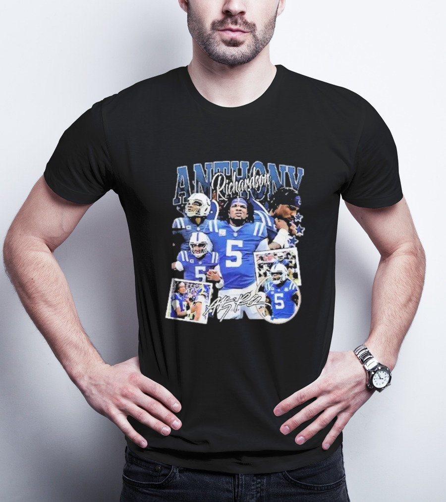 Anthony Richardson Indianapolis Colts Quarterback Number 5 Football Collage T-Shirt