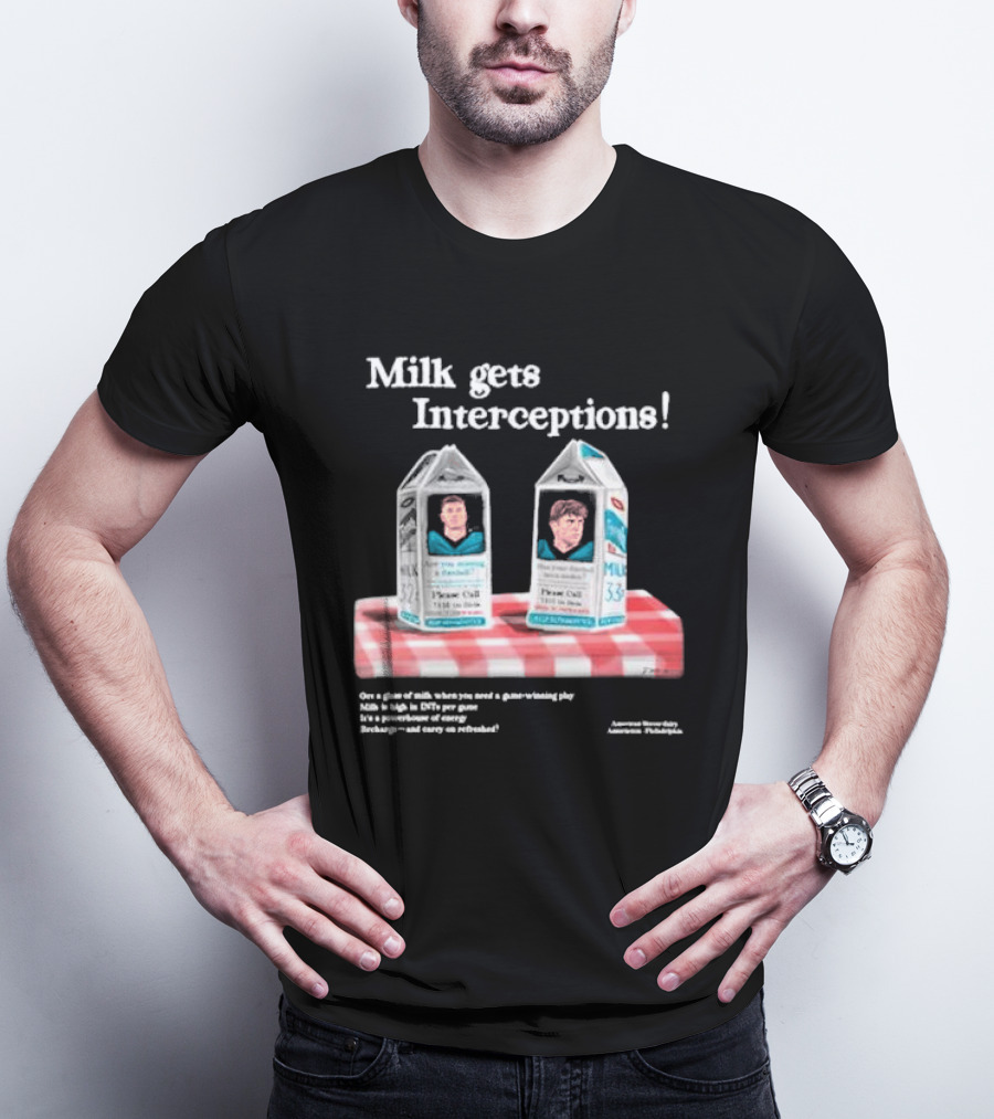 Milk Gets Interceptions Football Game-Winning Play Energy Drink Philadelphia T-Shirt