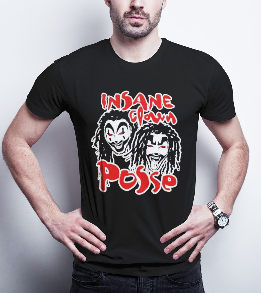 Insane Clown Posse Faces Red And White T-Shirt