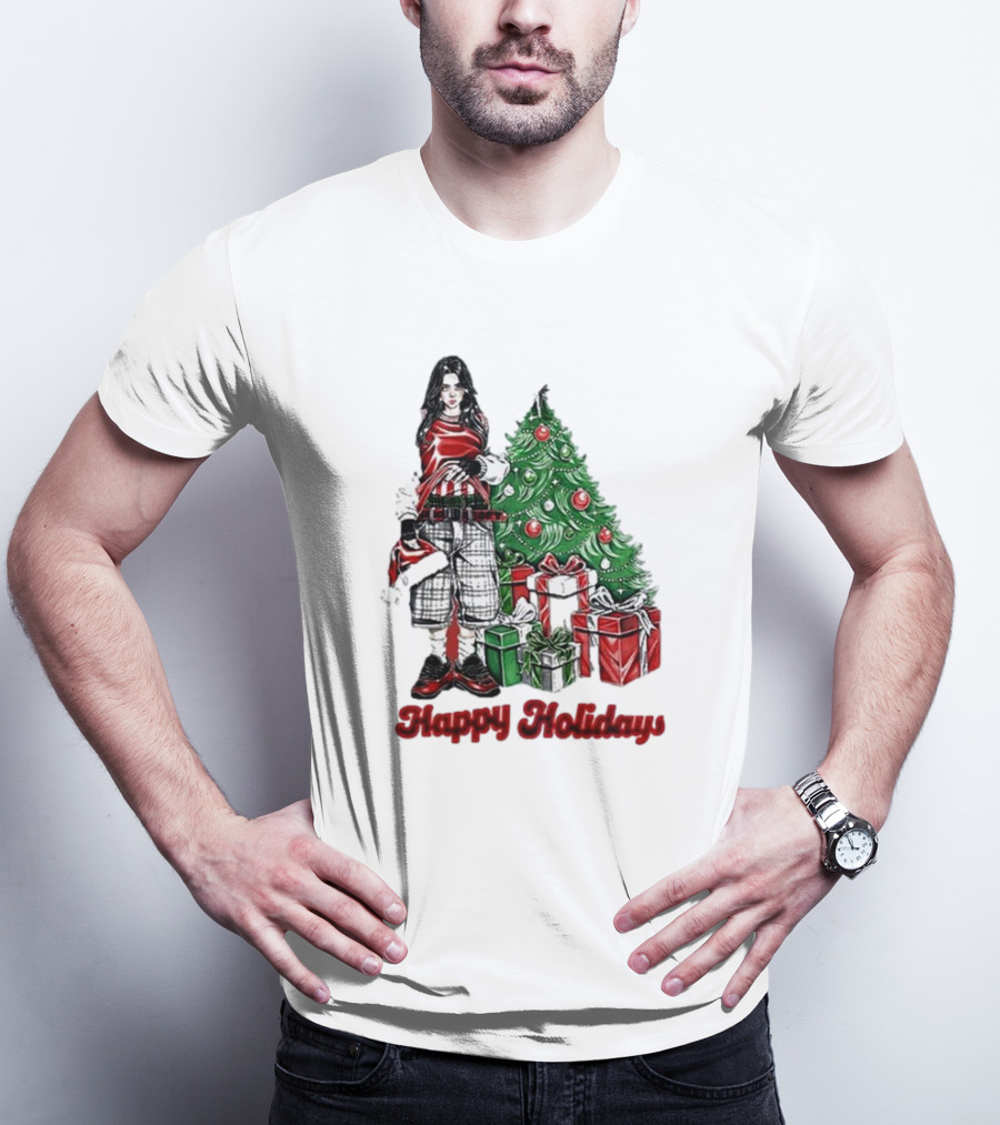 Happy Holidays From Billie Eilish Christmas Tree And Gifts T-Shirt