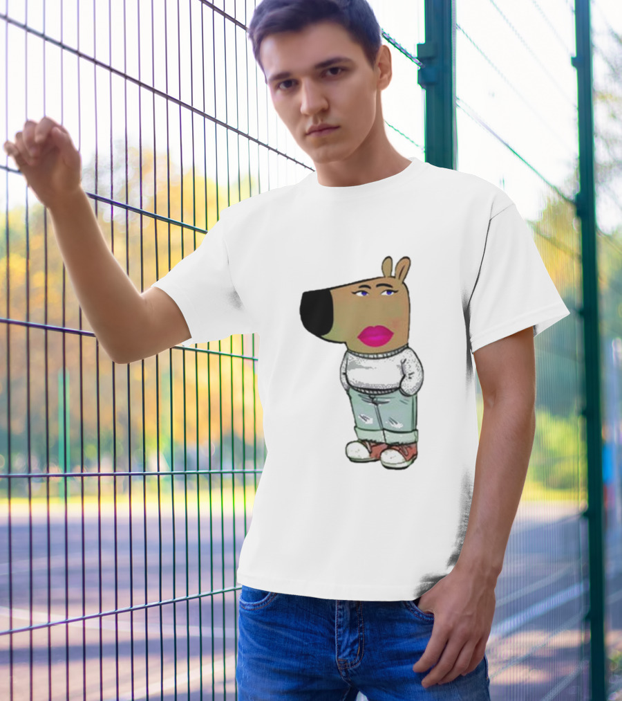 I’m Just A Chill Girl With Cartoon Dog Figure T-Shirt