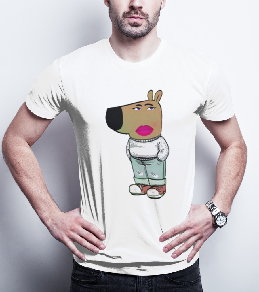 I’m Just A Chill Girl With Cartoon Dog Figure T-Shirt