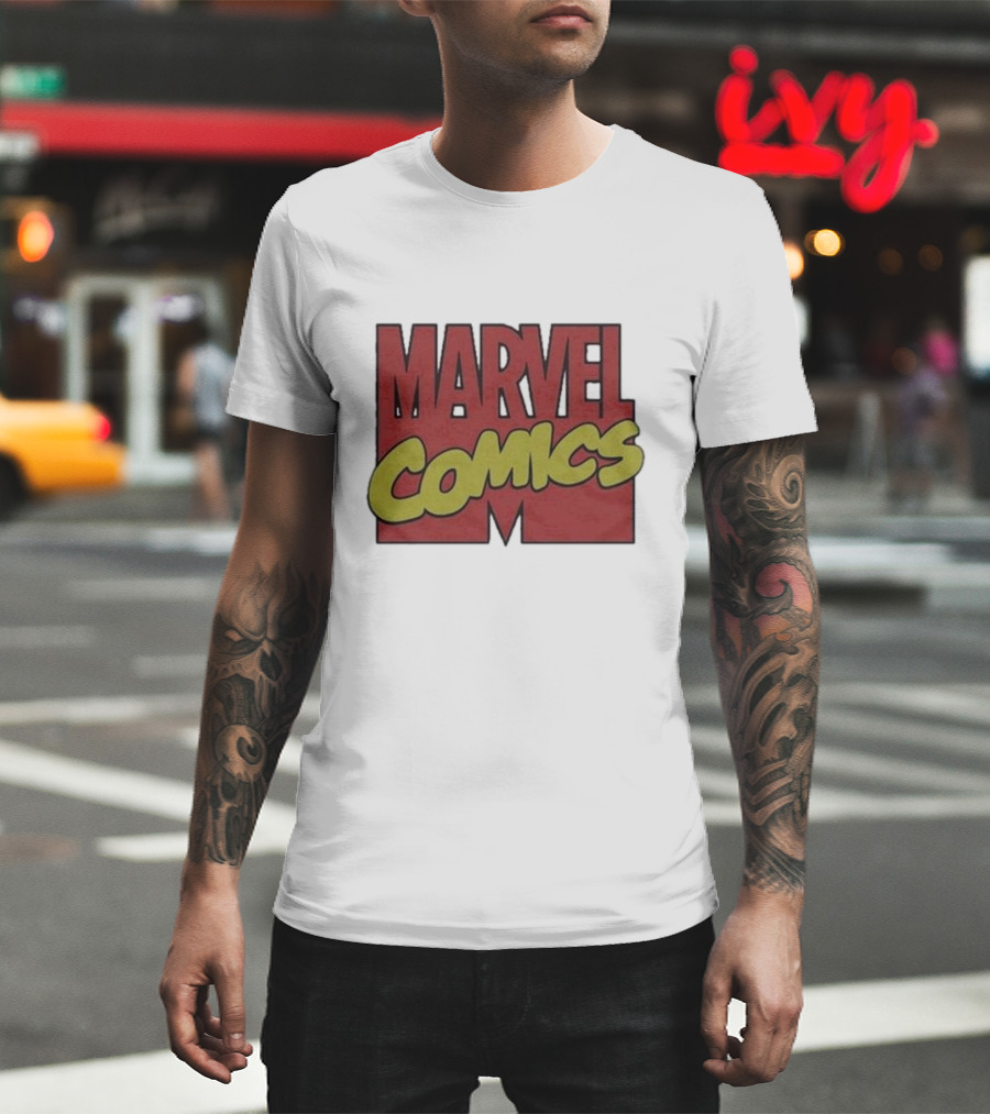 Marvel Comics Retro 1990 Bold Red Yellow T-Shirt
