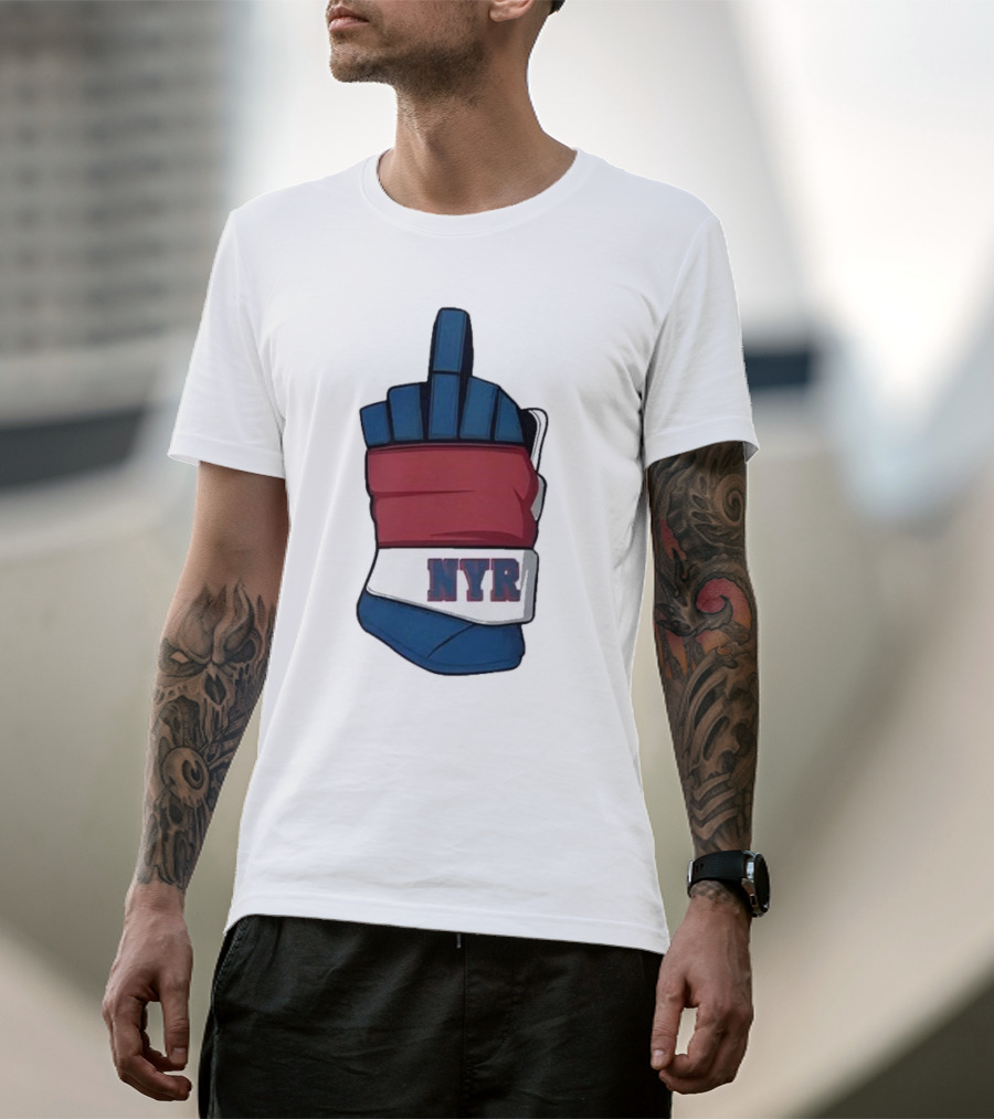 New York Rangers NYR Middle Finger Hockey Glove T-Shirt