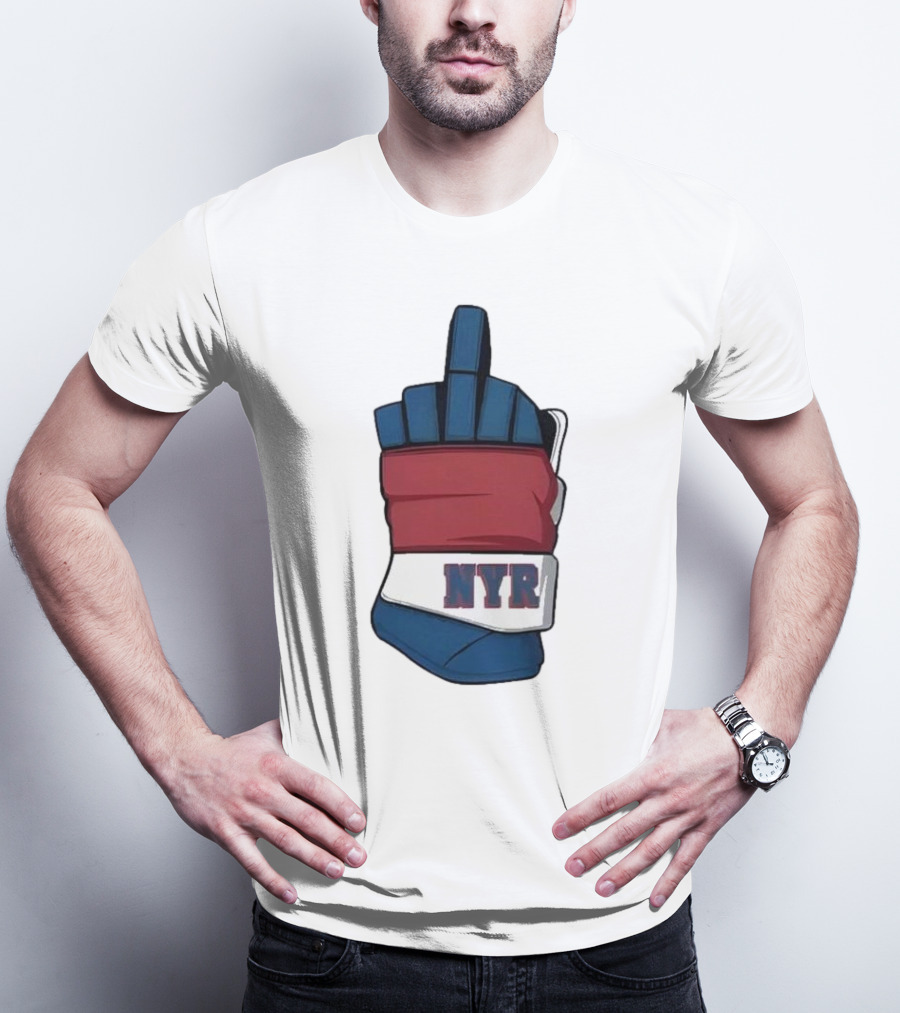 New York Rangers NYR Middle Finger Hockey Glove T-Shirt