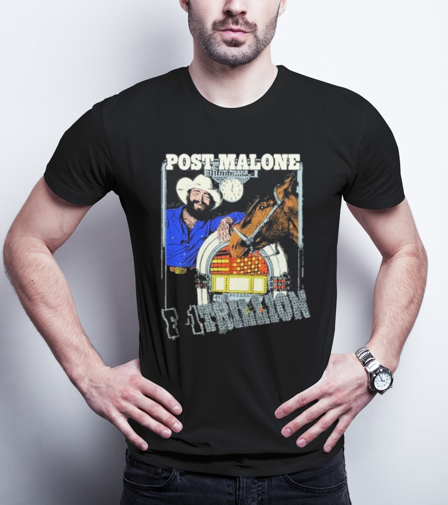 Post Malone F-1 Trillion Juke Box Cowboy And Horse Scene T-Shirt