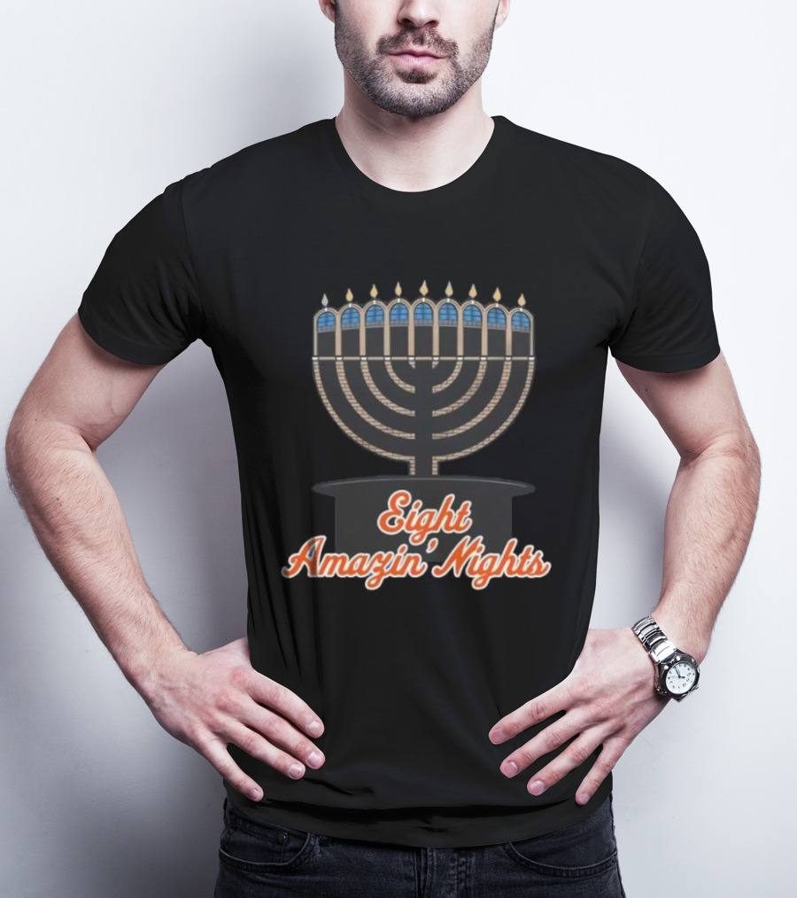 Hanukkah New York Mets Eight Amazin’ Nights Menorah T-Shirt