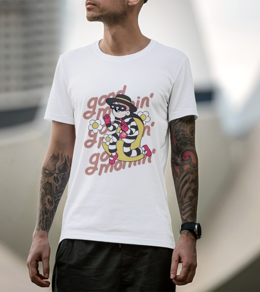 Doodles X McDonald’s Good Mornin’ Hamburglar With Flowers T-Shirt