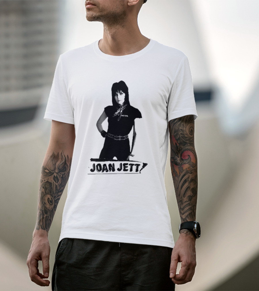 Joan Jett Crimson And Clover Photo Joan Jett Black And White Image T-Shirt