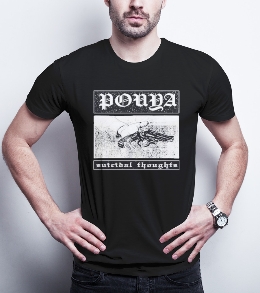 Pouya Suicidal Thoughts Hand Holding Gun T-Shirt