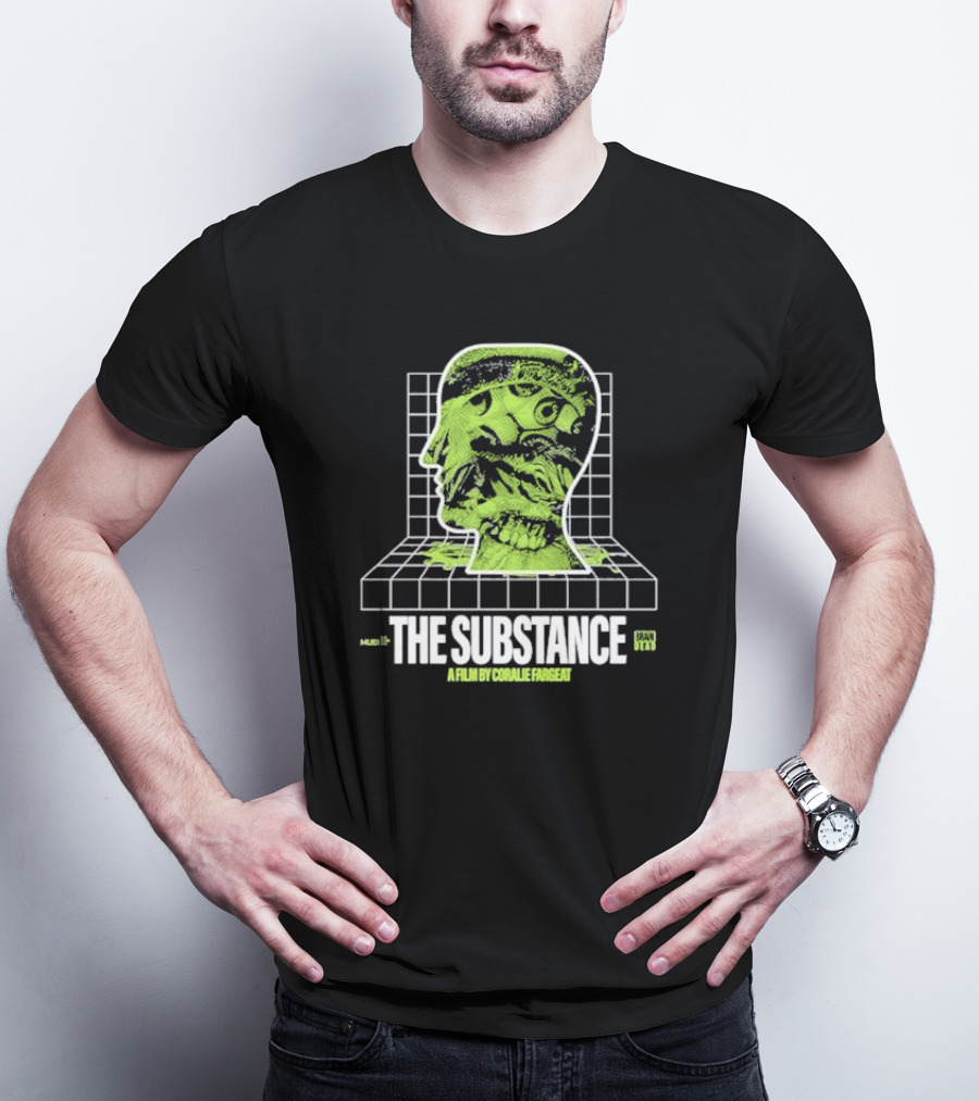 The Substance A Film By Coralie Fargeat MUDB Grand Studio Head On Grid With Eye And Mouth T-Shirt