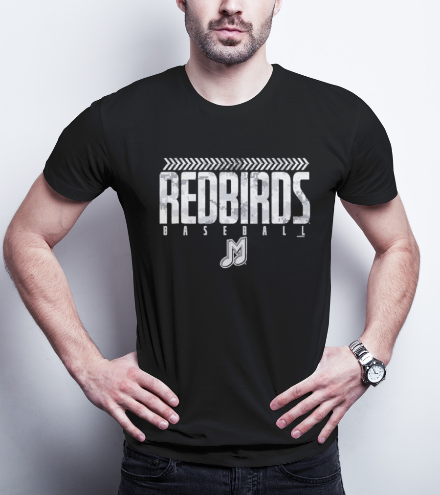 Redbirds Baseball Memphis JM Logo Camouflage T-Shirt