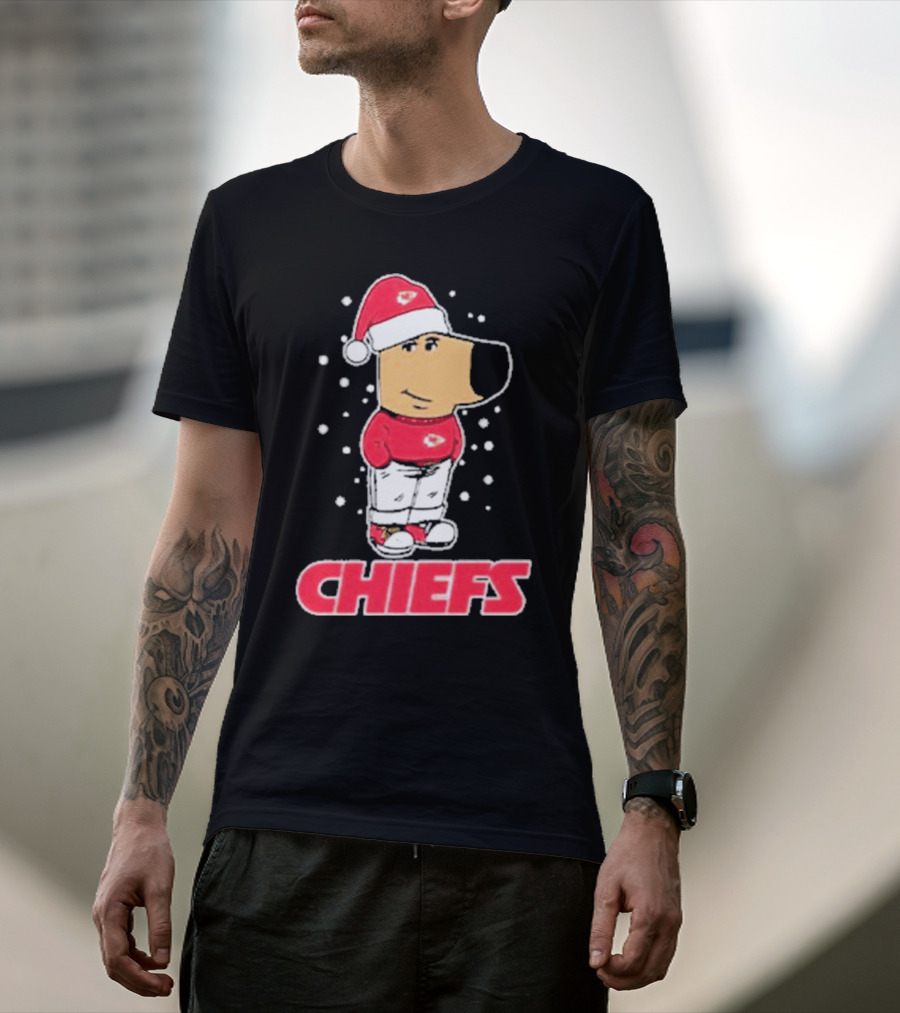 Just A Chill Guy Hanging With Chiefs Christmas Santa Dog T-Shirt
