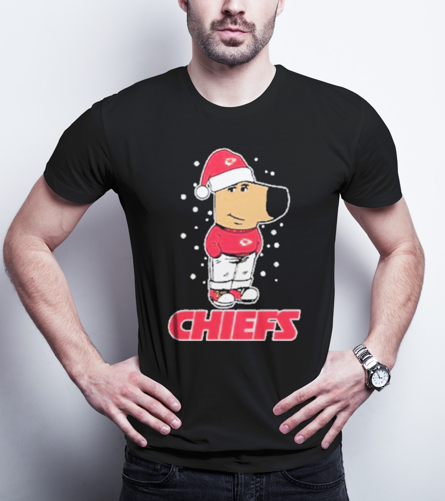 Just A Chill Guy Hanging With Chiefs Christmas Santa Dog T-Shirt