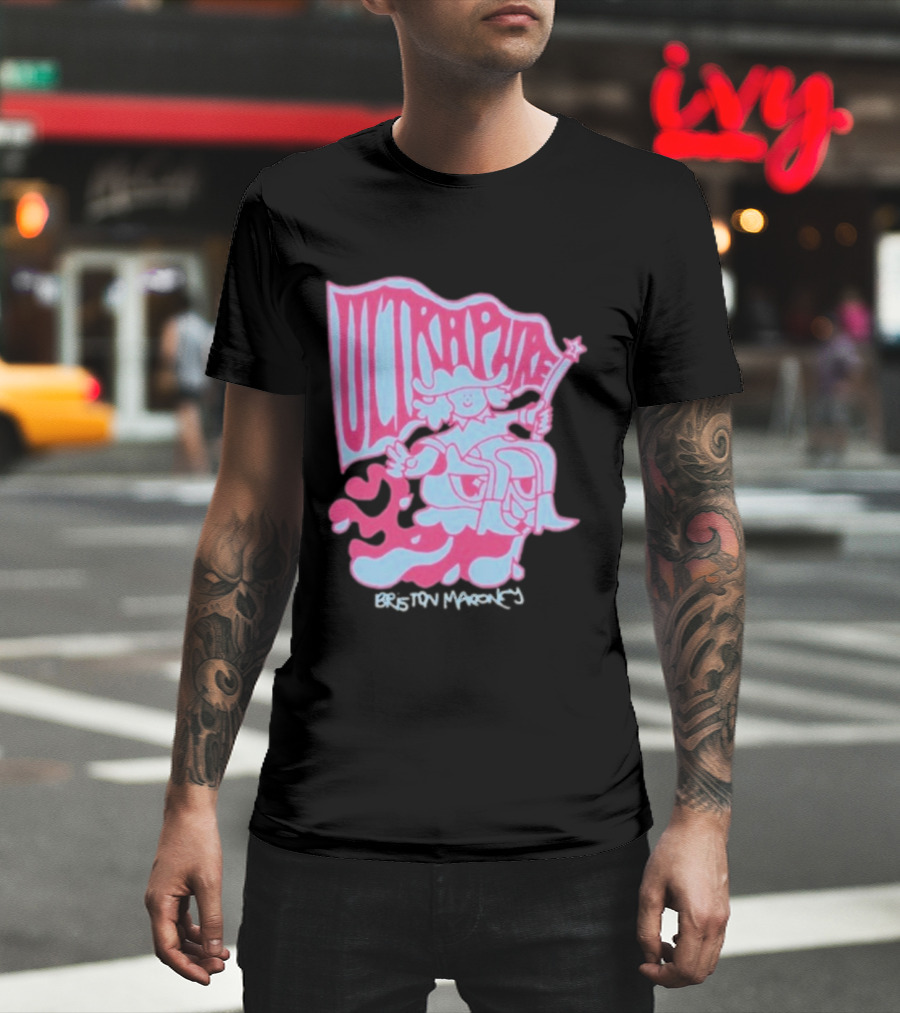 Briston Maroney Ultrapure Pink And Blue Caricature T-Shirt