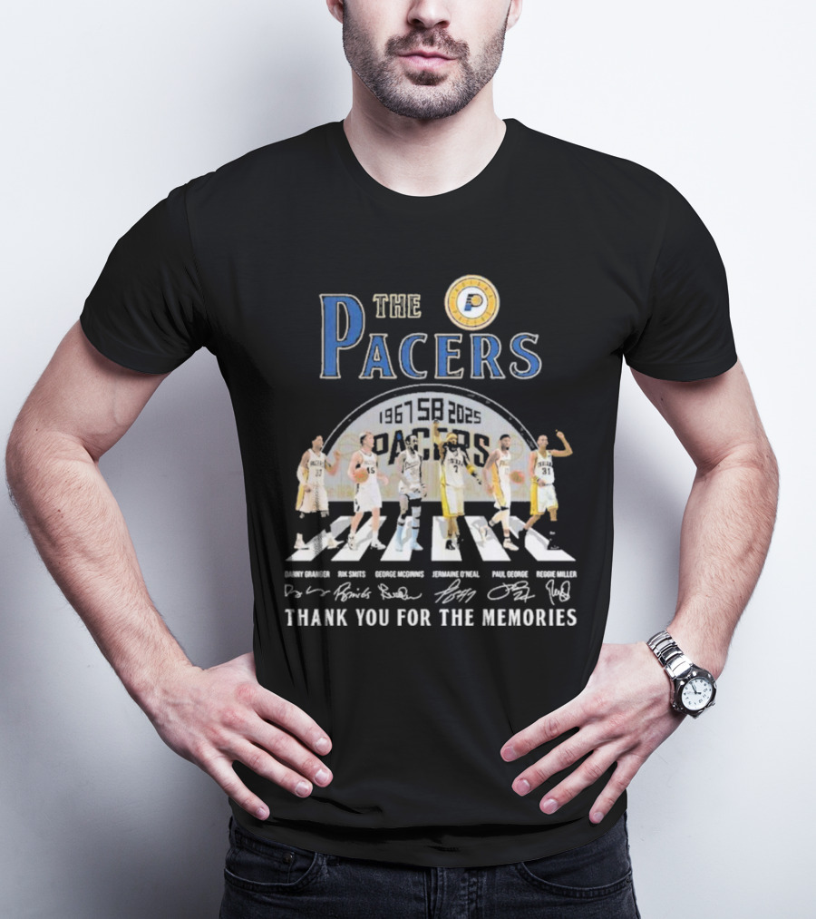 The Pacers 1967-2025 Thank You For The Memories Danny Granger Rik Smits George McGinnis Jermaine O'Neal Paul George Reggie Miller T-Shirt