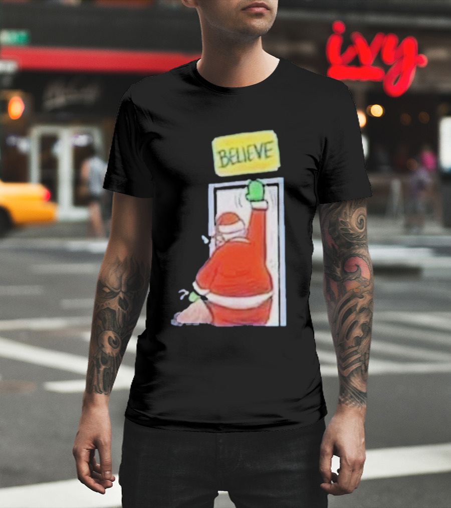 Santa Ted Lasso Believe Christmas Holiday Image T-Shirt