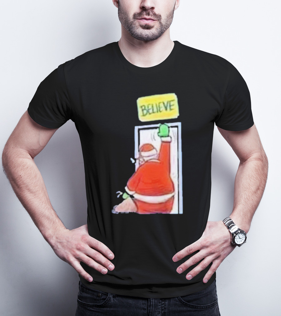 Santa Ted Lasso Believe Christmas Holiday Image T-Shirt