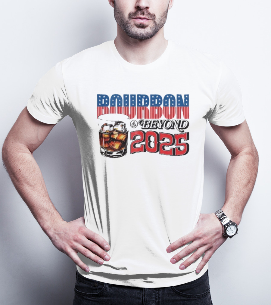 Bourbon And Beyond 2025 Stars And Stripes Whiskey Glass T-Shirt