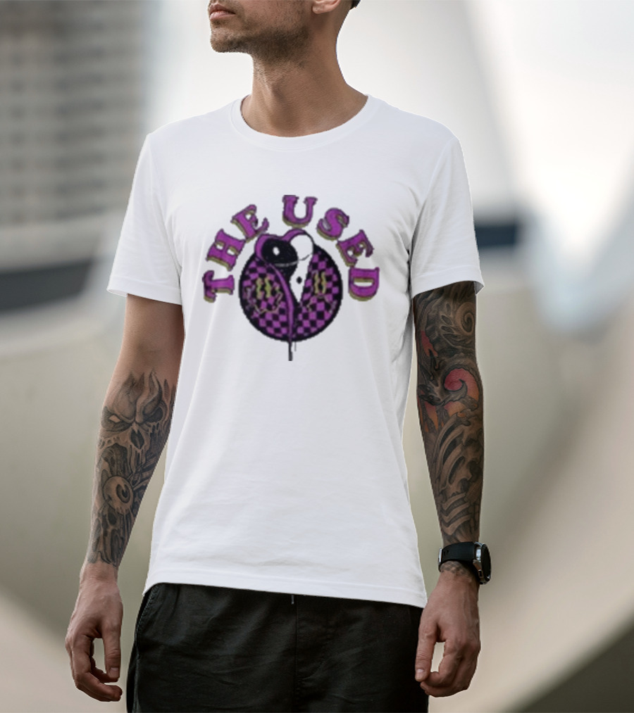 The Used Intertwined Yin Yang Checkered Heart T-Shirt