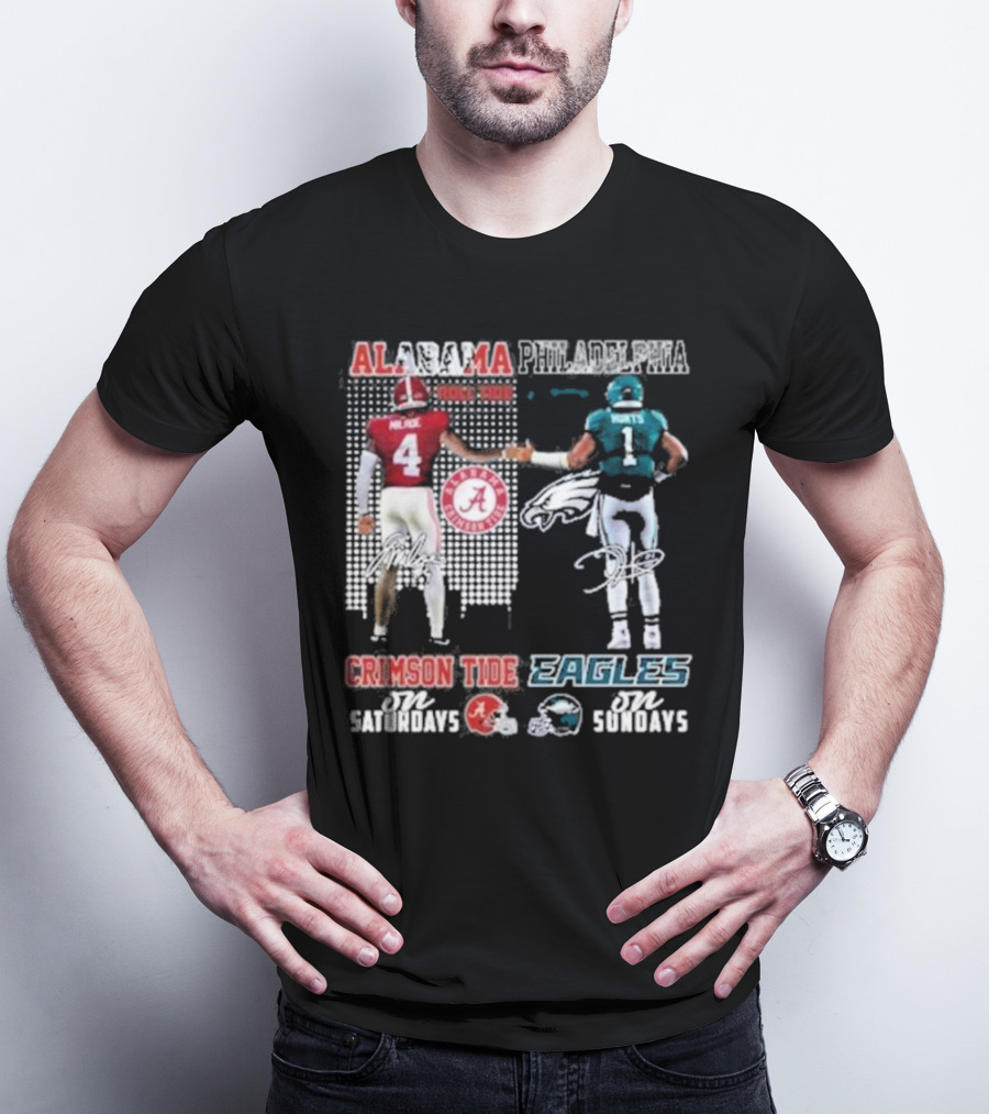 Alabama Crimson Tide Saturdays Philadelphia Eagles Sundays Signature T-Shirt