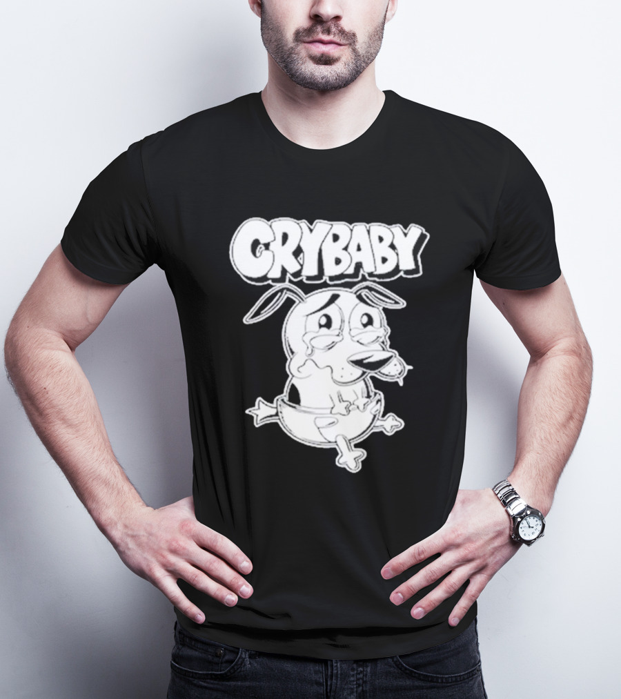 CRYBABY Cartoon Dog Character Large T-Shirt
