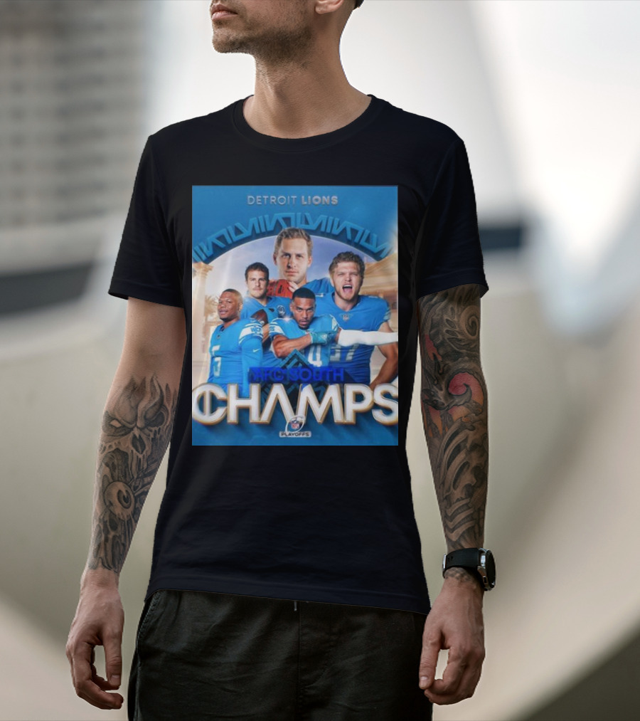Detroit Lions AFC South Champs Playoffs Team T-Shirt