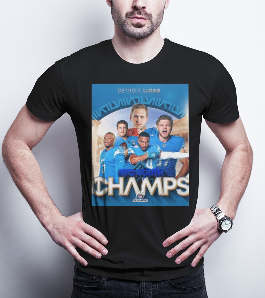 Detroit Lions AFC South Champs Playoffs Team T-Shirt