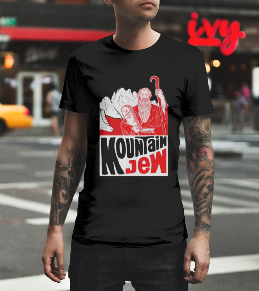 Nwt Mountain Jew Nature Old Men Cool Moses With Ten Commandments T-Shirt