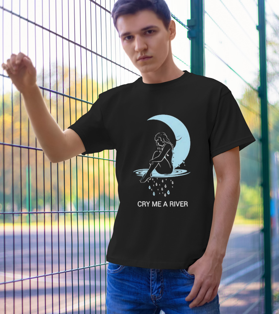 Sean Robinson Cry Me A River Sitting Figure Moon And Water Droplets T-Shirt