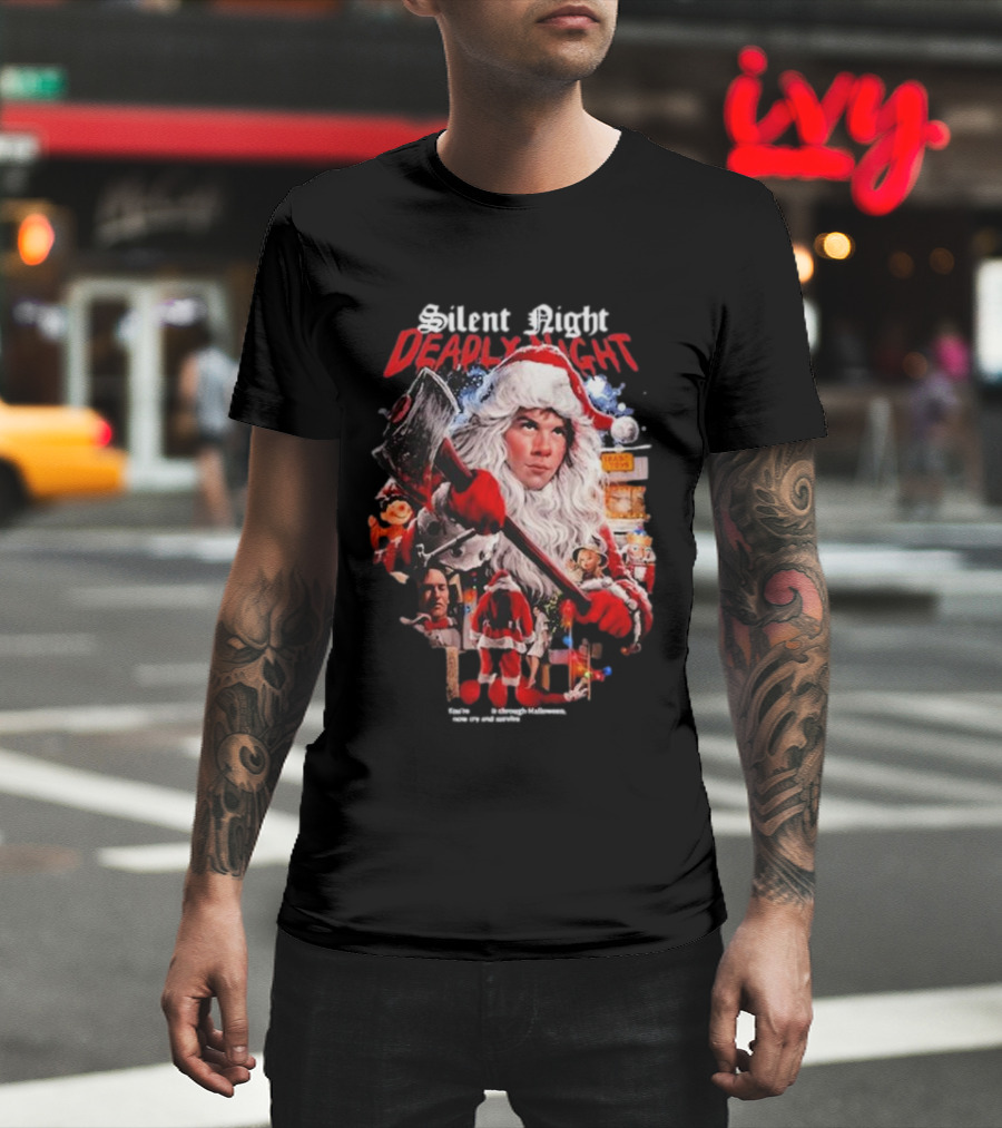 Silent Night Deadly Night Gutter Garbs Christmas Horror Santa Axe T-Shirt