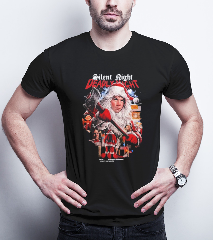 Silent Night Deadly Night Gutter Garbs Christmas Horror Santa Axe T-Shirt