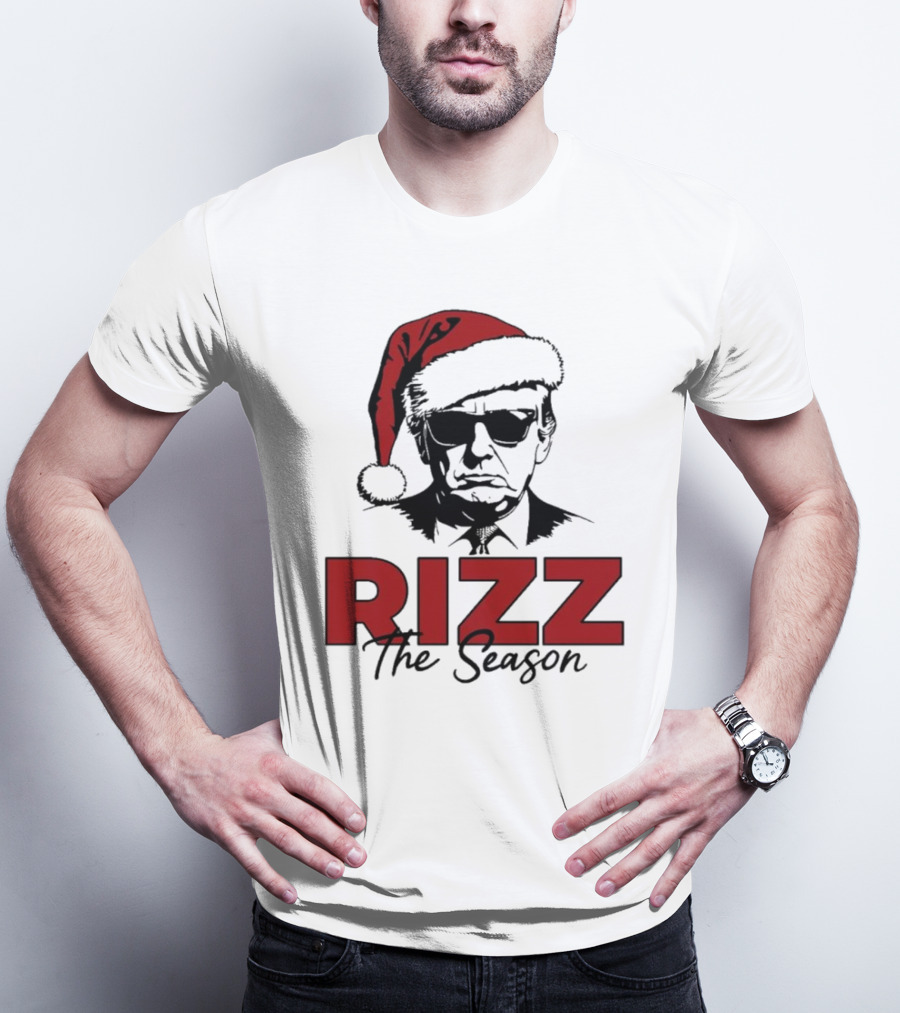 Rizz The Season Santa Hat Sunglasses Christmas T-Shirt