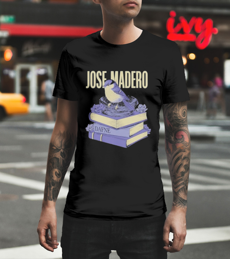 José Madero Dafne Bird On Books T-Shirt