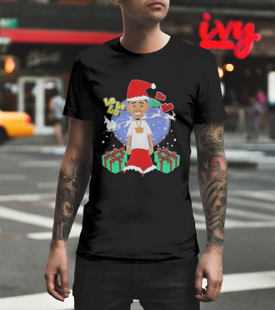 Lil Foo Christmas Le Le Ho Ho Holiday Santa And Gifts T-Shirt