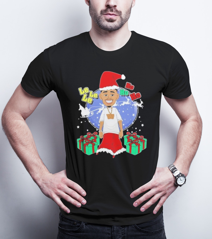 Lil Foo Christmas Le Le Ho Ho Holiday Santa And Gifts T-Shirt