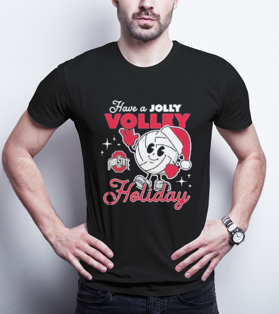 Ohio State Buckeyes Have A Jolly Volley Holiday Christmas T-Shirt