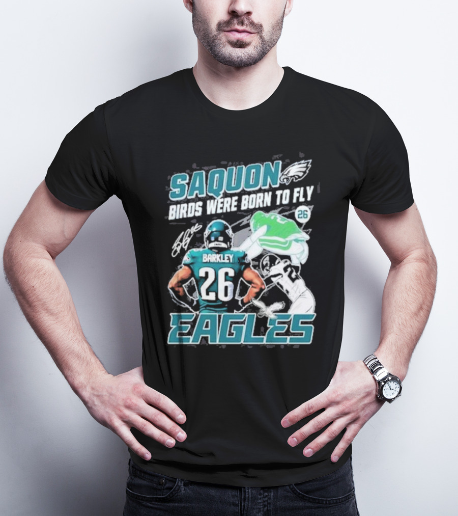 Saquon Barkley 26 Birds Were Born To Fly Philadelphia Eagles T-Shirt