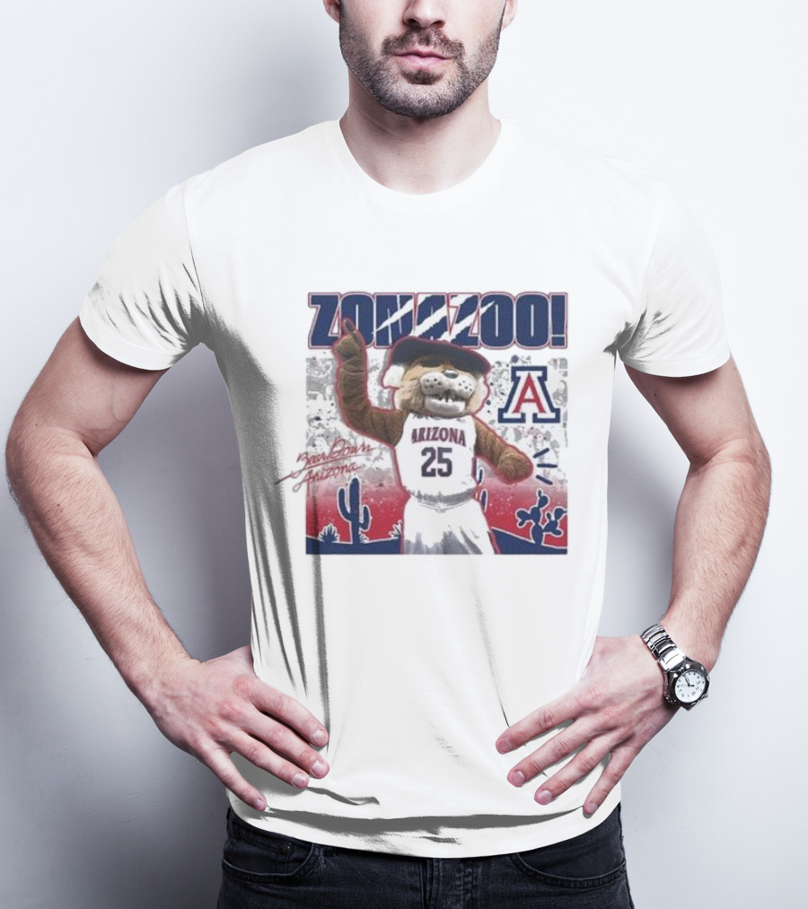 Arizona Wildcats Zona Zoo Wilbur Mascot Desert Scene T-Shirt