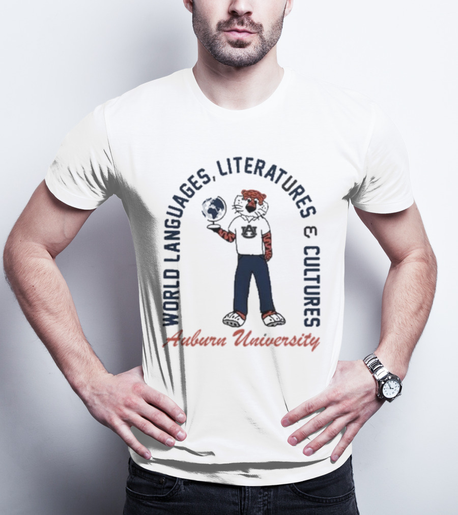 Auburn University World Languages Literatures And Cultures Aubie With Globe T-Shirt