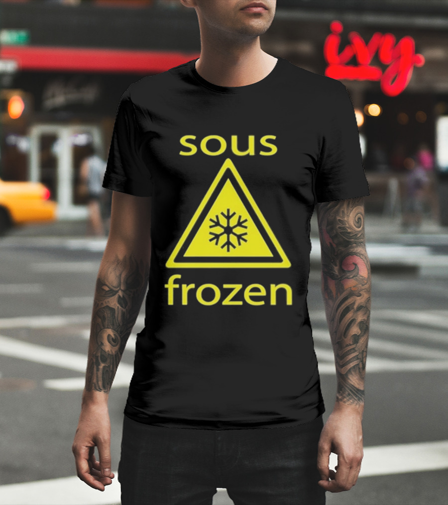 Sous Frozen Snowflake Warning Triangle T-Shirt