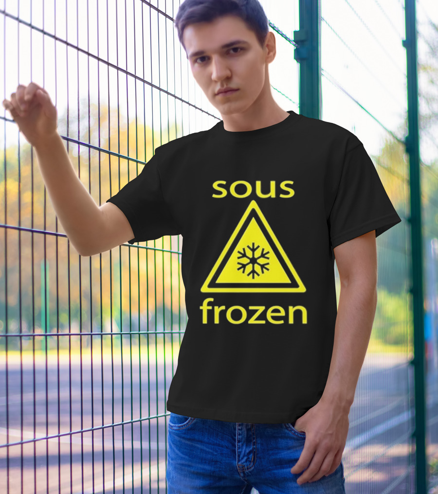 Sous Frozen Snowflake Warning Triangle T-Shirt