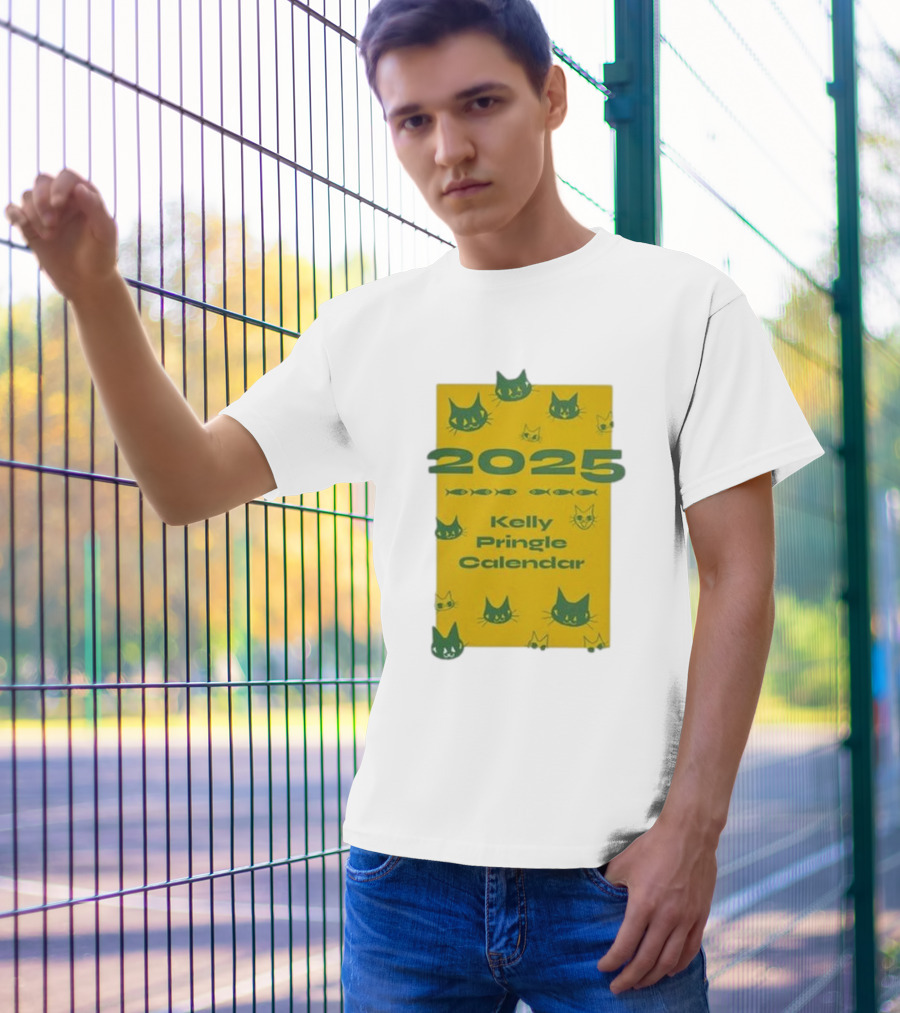 2025 Kelly Pringle Cat Calendar T-Shirt