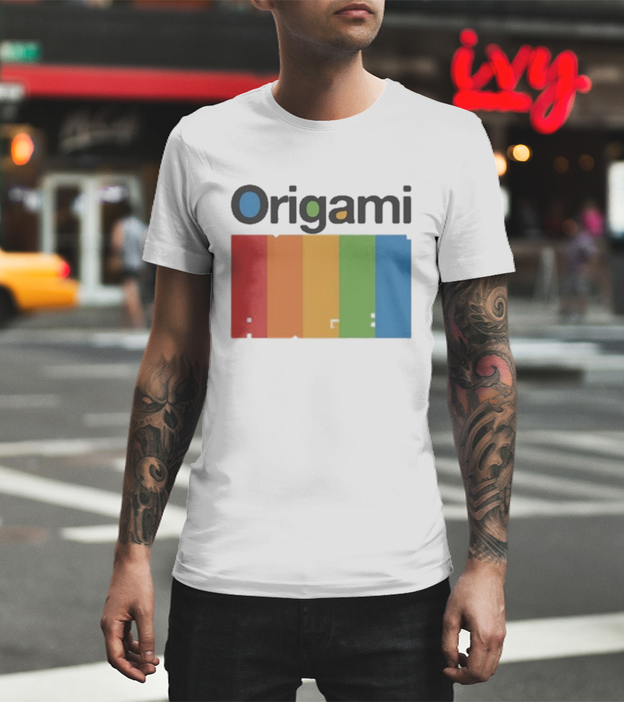 Origami Colorful Spectrum Stripes T-Shirt