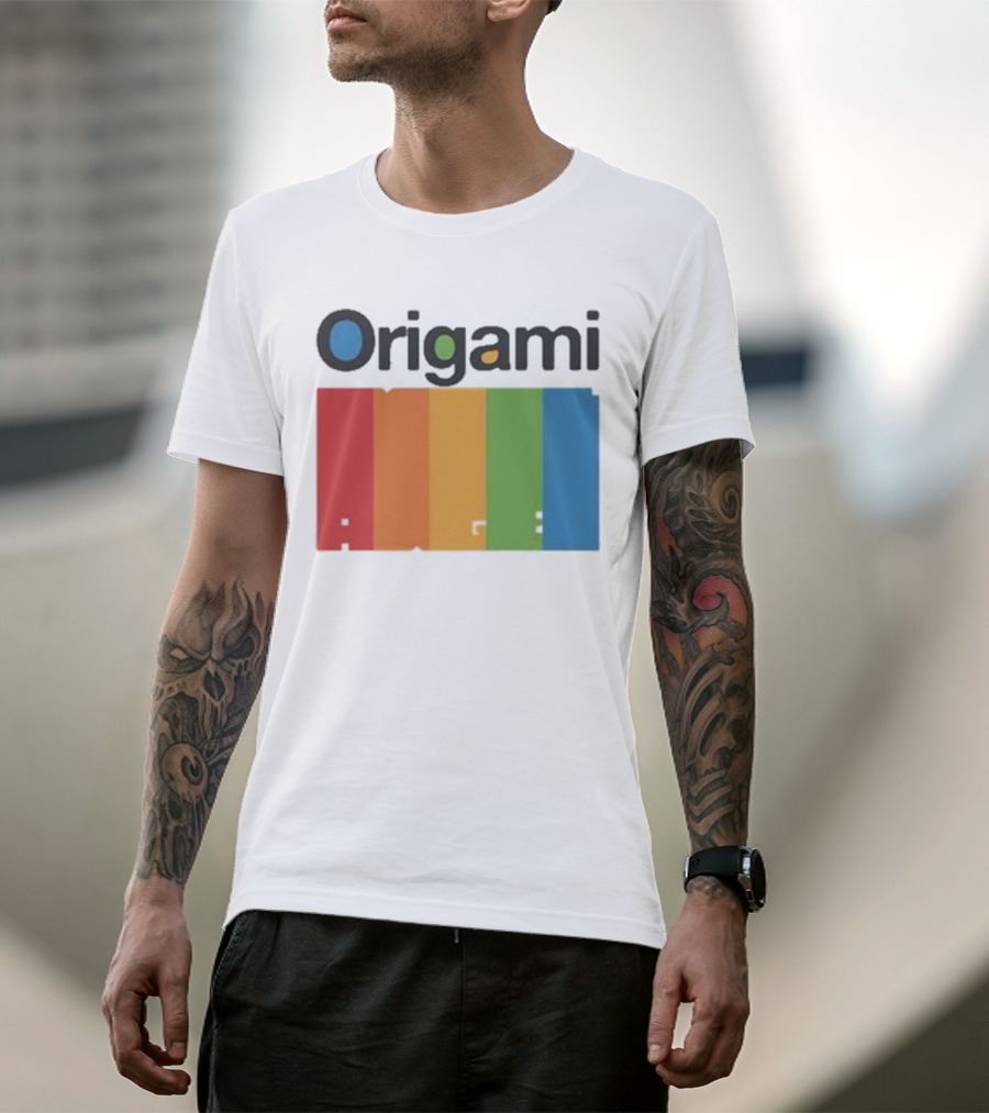 Origami Colorful Spectrum Stripes T-Shirt