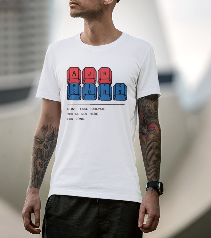 AJR Brothers 2085 Livestream Don't Take Forever Keyboard Keys T-Shirt