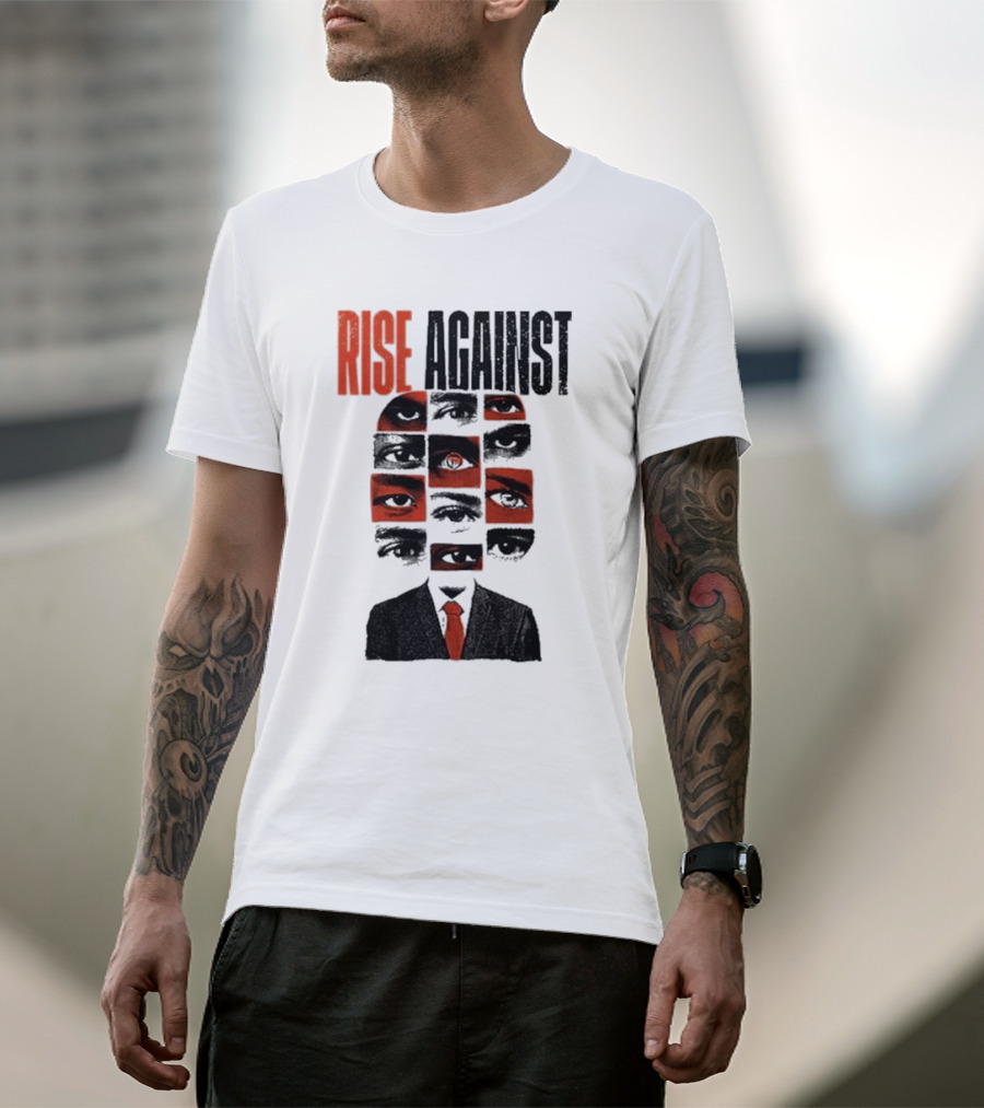 RISE AGAINST Eyes And Suit Big Brother Surveillance T-Shirt