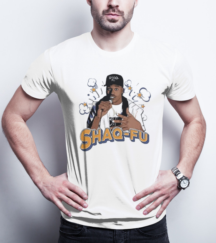 Shaq-Fu Comic Style Microphone Poderes Deportivos Y Comedia Vintage Retro 90s T-Shirt